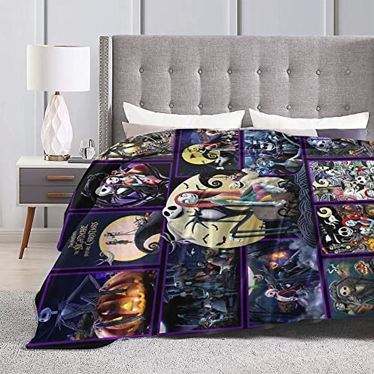 Christmas Blanket Flannel Halloween Throw Blanket Ultra Soft Warm Plush Bedding for Couch Bed Living Room Sofa Kids Children Adults Gifts 60"X50"