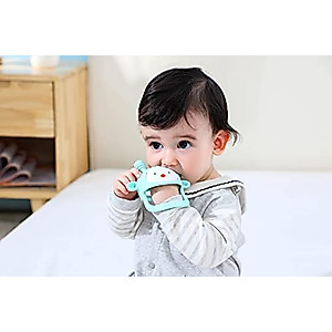 COZYPANDA Baby Teether, Teething Toys for Babies 0-6 Months, Never Drop Baby Teething Toys, Silicone Teether Toys, Infant Toys, Teething Pacifier, Baby Chew Toys for Teething Relief, BPA Free(Green)