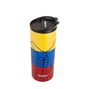 costablue Venezuela Vacuum Insulated Stainless Steel Thermal Travel Mug, 16 oz, Easy Clean, Flip leak Proof Lid Venezuelan Flag with Icons from Caracas