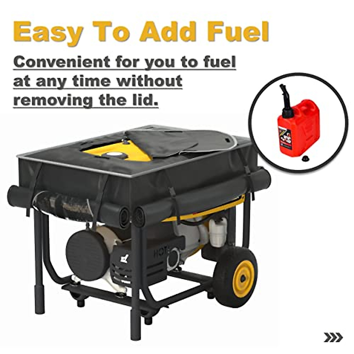 GEHENG Generator Covers While Running,100% Waterproof Generator Cover,All Weather Use, 32"x24" X24 ", Super Heavy Duty 600D Waterproof Polyester Tarp 100% Waterproof, Tear Resistant, Black.