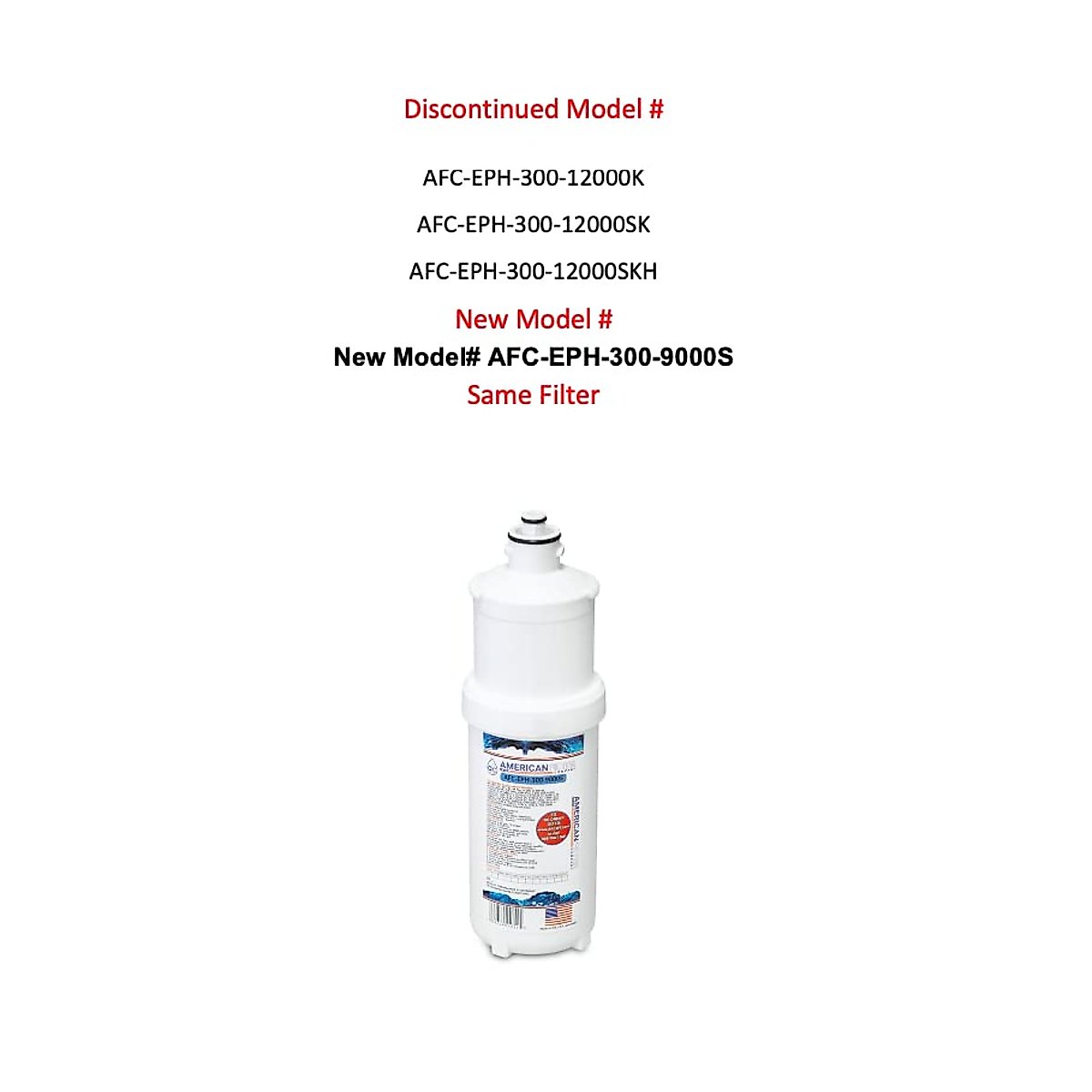AFC Brand, Water Filter, Model # AFC-EPH-300-12000SKH-B, Compatible with 7FC-S Filters New Model# AFC-EPH-300-9000S 3 - Filters