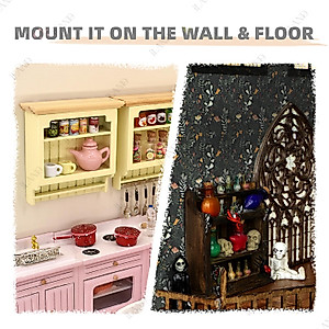 iLAND Wooden Dollhouse Furniture on 1/12 Scale, Miniature Cabinet Varnished 2pcs fit Dollhouse Kitchen, Living Room, Dining Room or Bathroom