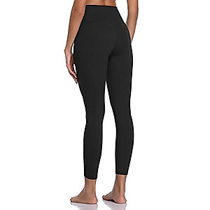 Colorfulkoala Women's Buttery Soft High Waisted Yoga Pants 7/8 Length Leggings (XL, Black)