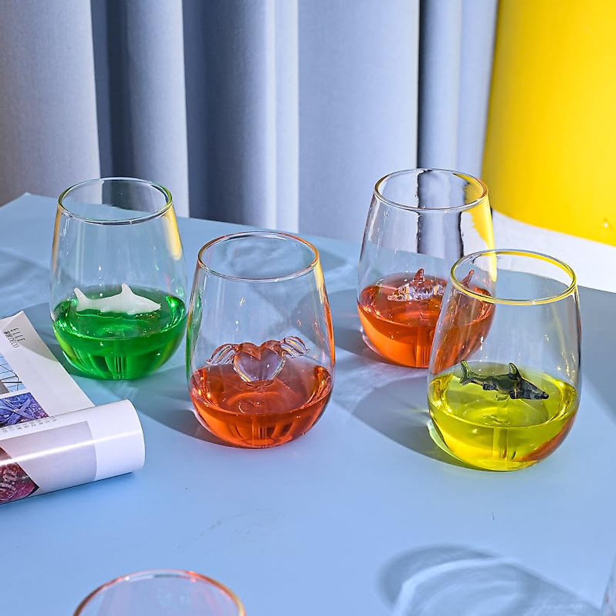 500ml Borosilicate Glass for Wine Plant 3D Animal Single Layer Cups (Flamingo)