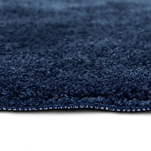 Mohawk Home Machine Washable Bath Navy Blue 1' 11" x 3' 3" Bath Mat Perfect for Your Bathroom