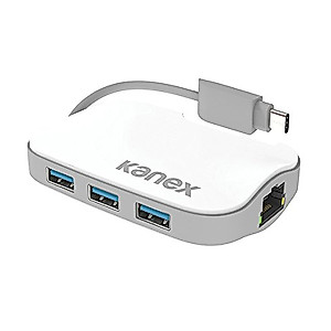 Kanex USB-C to 3 Port USB Hub with Gigabit Ethernet access-White