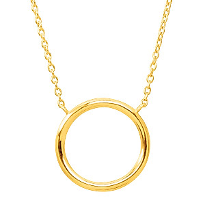 Silpada 'Karma' Open Circle Necklace in 14K Gold-Plated Sterling Silver, 18" + 2"