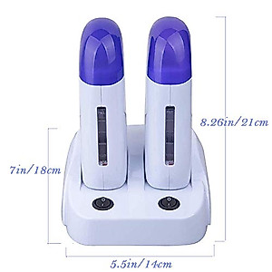 Nynelly Portable Double Depilatory Roll on Wax Warmer with Heater Base for Women Men Hair leg,Armpit,Bikini