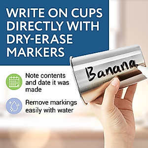 IMPRESA [6 Pack Stainless Steel Meal Prep Cups - Freezable Juice & Smoothie Jars with Lids - Convenient Smoothie Cups to Go - Stainless - Meal Prep Bottle - Juice Containers with Lids - 16.9oz