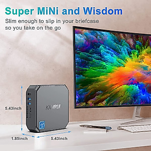 KAMRUI Mini PC,Windows 10 pro 8GB RAM 256GB SSD Micro Desktop Computers, Supports 4K HD Dual Screen/2.4G +5G WiFi/Gigabit Ethernet/BT 4.2 Small Form Factor Computer For Office/Remote Work/Home Theater