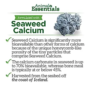 Animal Essentials Seaweed Calcium Supplement for Dogs & Cats, 12 oz, Iceland Seaweed Magnesium, Boron, Zinc
