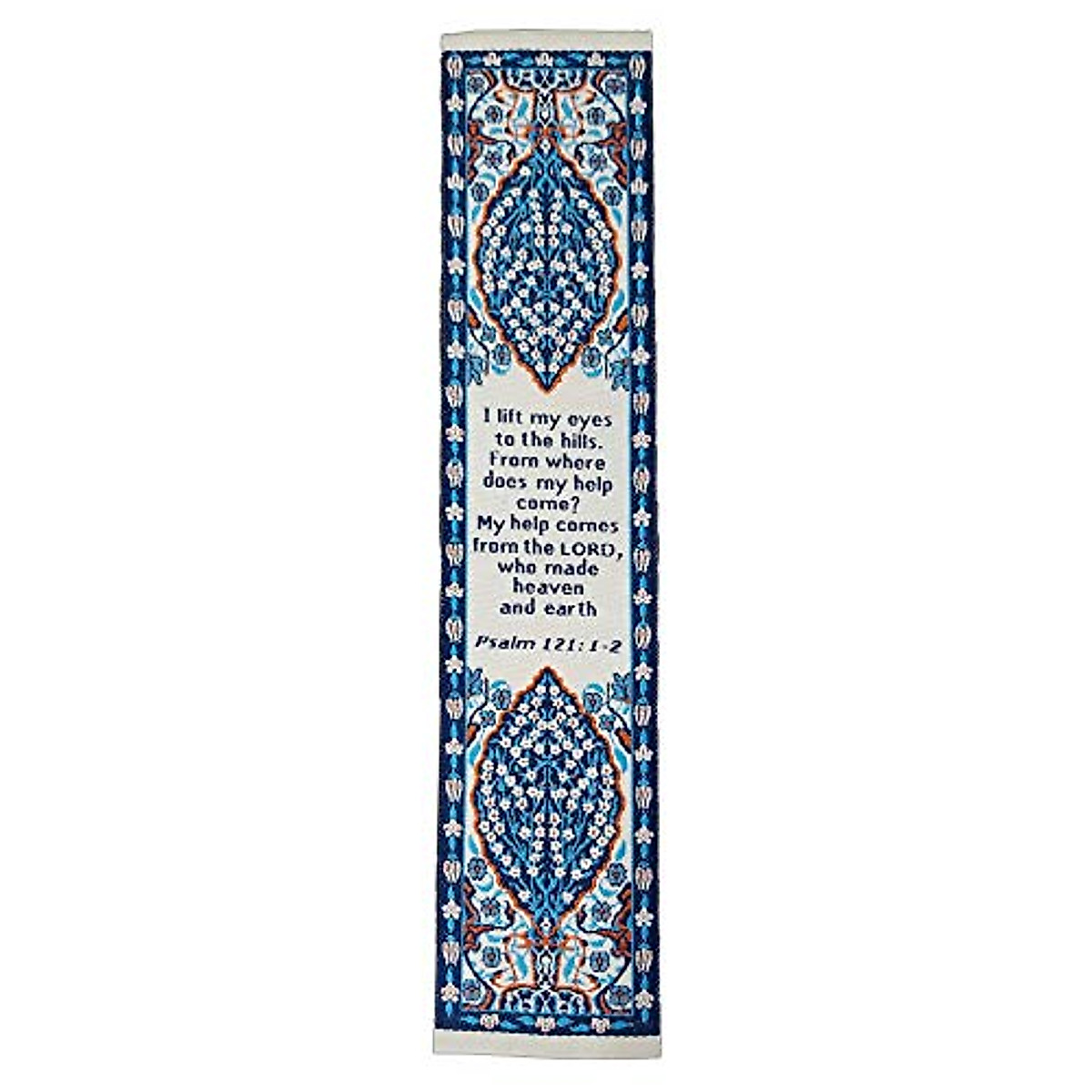 The Lord is My Help, Bulk Pack of 6 Woven Fabric Christian Bookmarks, Silky Soft Psalm 121:1-2 Flexible Bookmarker for Novels Books and Bibles, Traditional Turkish Woven Design, Memory Verse Gift