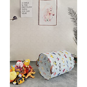 INSLIKE Kids Laundry Basket Waterproof Collapsible Laundry Hamper Toy Box Storage Bin for Nursery Hamper Cloth Home Gift Basket(blue cars)