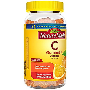 Nature Made Vitamin C 250 mg, Dietary Supplement for Immune Support, 150 Gummies, 75 Day Supply