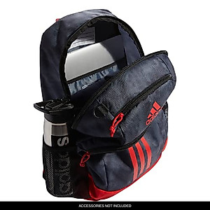 adidas Creator 2 Backpack, Stone Wash Carbon/Vivid Red, One Size