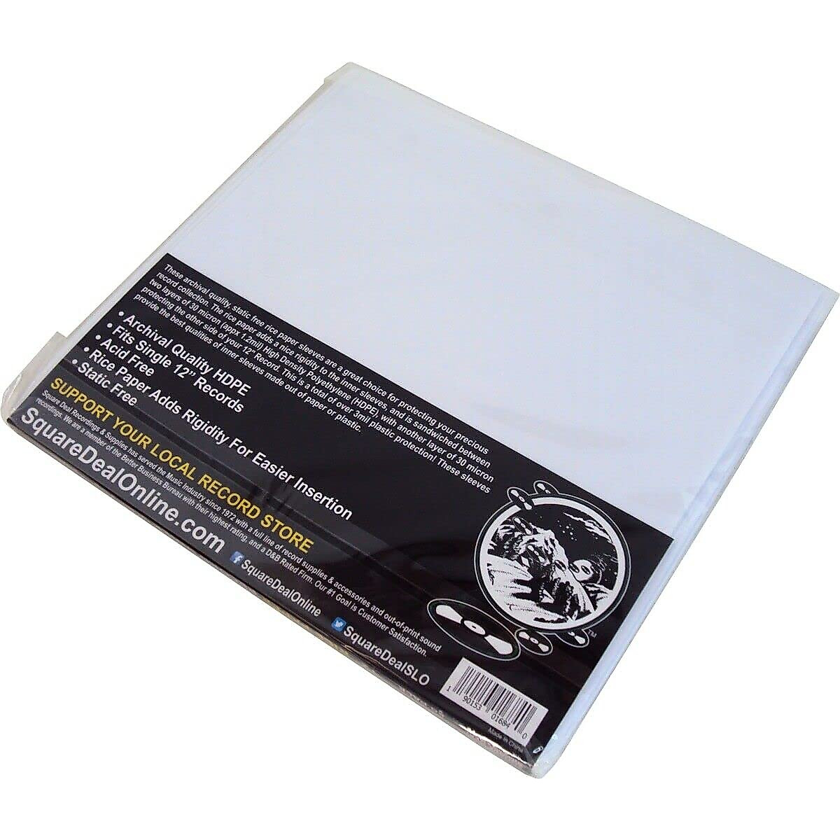 (300) 12" Record Inner Sleeves - 3-Layers of Archival Quality, Anti-Static HDPE with Rice Paper Enclosed Insert for Extra Rigidity #12IM