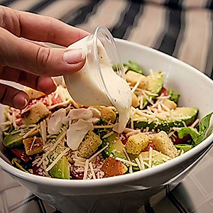 SafeWare 2oz [200 set] Disposable Clear Plastic Jello Shot Cups with Lids, Souffle Portion Container