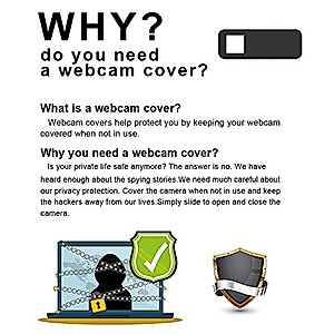 Webcam Cover Slider, Laptop Camera Cover 0.02in Ultra-Thin fits Echo Spot Smartphones Tablets Macbooks Computers Desktops with Strong Adhensive, Protecting Privacy and Securtiy