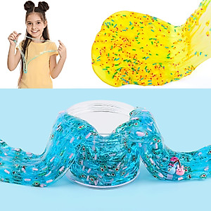 8 Pack Jelly Cubes Slime Kit,Non Sticky,Super Soft Sludge Toy,Birthday Gifts for Kids,DIY Premade Crystal Glue Boba Slimes Party Favor for Girls & Boys.