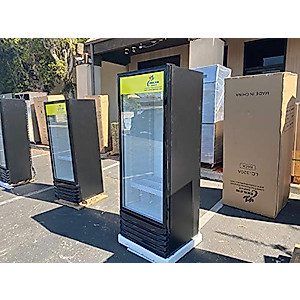 Commercial Refrigerator Glass 1-Door Merchandiser Display Cooler Case Fridge NSF Certified Display Cooler Case 64" Tall, 24" Width, 9.8 cuft, 280Liter, 110V, restaurant Kitchen LC-320A