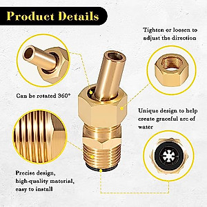 usvehj Swimming Pool Spa Brass Deck Jet Nozzle 590041 R0560400 Replacement for Zodiac Deck Jet Water Design-1/2 NPT (4-Pack)