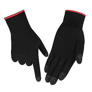 ZEPOHCK Game Gloves, Anti-Sweat Breathable Touch Finger Gaming Glove for Highly Sensitive Nano-Silver Fiber Material, Support Almost All Mobile Gaming (Black)