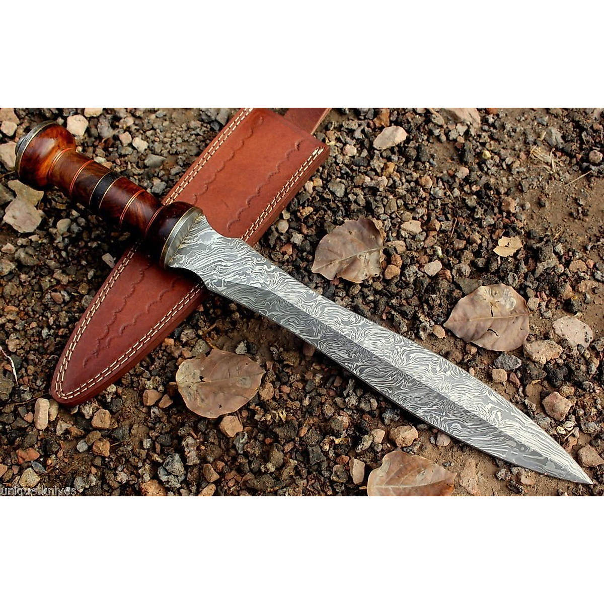 Wilson Roy Custom Hand Made Damascus Steel Dolch Greek Knife Roman Gladius Knife/Sword Gladiator Knife