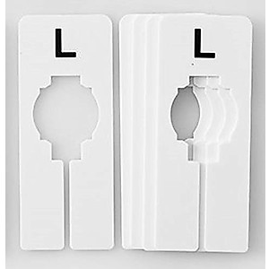 NAHANCO QSDWBKIT4, White Rectangular Clothing Size Dividers with Black Print for XXS-XXL, 1Blank, Kit of 40 (7 Sizes and 1 Blank, 5 of Each)