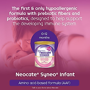 Neocate Syneo Infant - Hypoallergenic, Amino Acid-Based Baby Formula with Prebiotics, Probiotics and DHA/ARA - 14.1 Oz Can (Case of 4)