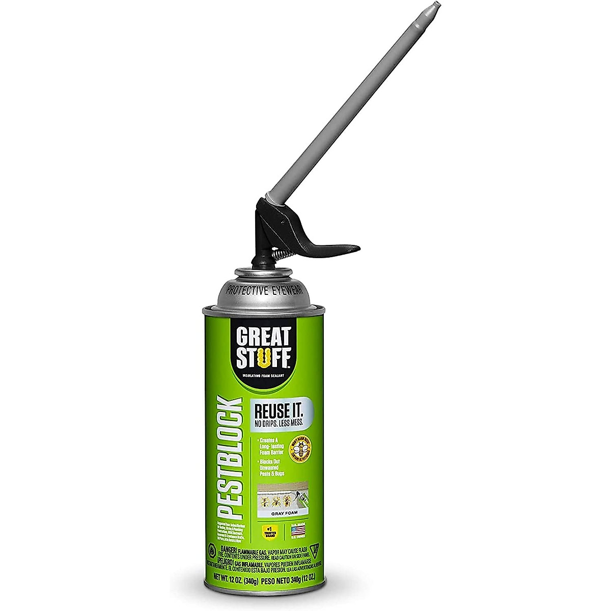 Great Stuff Pestblock Smart Dispenser - 3 Pack (3 x 12oz), Cans Off-White Spray Foam sealant for House/Home