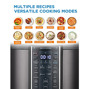 Midea 12-in-1 Electric Pressure Cooker, 8 Quarts, 12 Presets, Multi-Functional Programmable Slow Cooker, Rice Cooker, Steamer, Sauté Pan, Yogurt Maker, and More, Stainless Steel