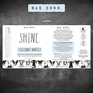 Rae Dunn Conditioning Pet Shampoo with Coconut Oil, Lemongrass and Vanilla, Coconut Mint, 1000 ml