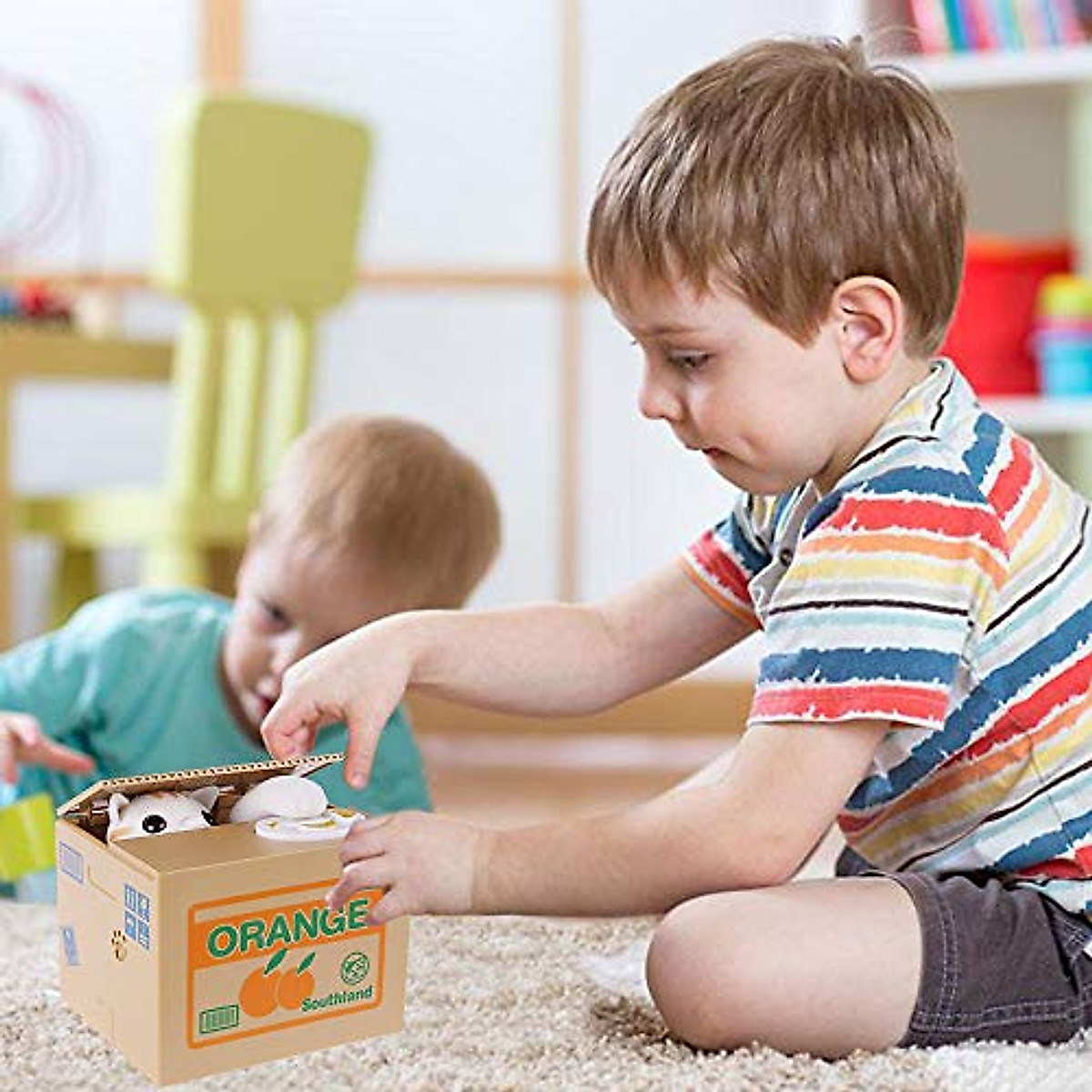 Kids Piggy Bank, Cat Kitty Stealing Coin Piggy Bank Bank Funny Toys and Gifts for Boys and Girls 3+ Years Old