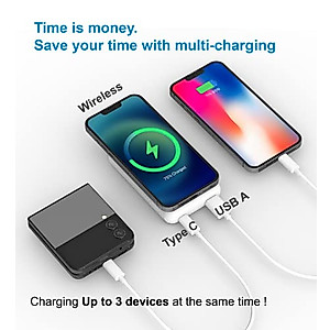 iLakia Magnetic Wireless Power Bank, 10000mAh Portable Charger, Magnetic Battery Pack for iPhone 14&13&12 Pro/Pro Max/Mini, Android/Samsung, Multi Fast Charging with USB PD, USB Type-C, Stand Version