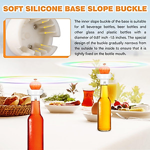 MANOPORA 4 Pack Fly Fans for Tables, Creative Pumpkin Shapes Fly Fan Portable Tabletop Food Fan, Indoor Outdoor Battery Powered Picnic Camping Fly Fans for Picnic, Party, BBQ, Kitchen, Restaurants