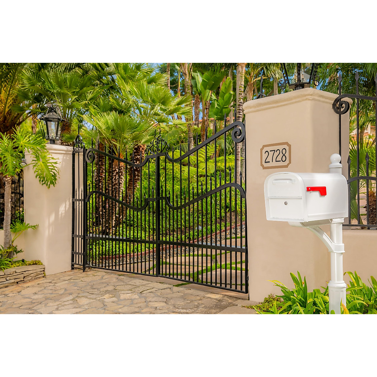 Architectural Mailboxes 6300W-10 Oasis 360 Mailbox, White