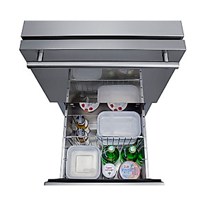 Summit Appliance ADRD18OS 18" Wide ADA Compliant Outdoor 2-Drawer All-Refrigerator in Stainless Steel with Panel-Ready Drawer Fronts, Digital Thermostat, Frost-free Defrost, Digital Display