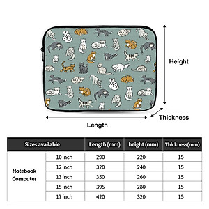 Cute Cats 13 inch Portable Laptop Sleeve Compatible with MacBook Air Notebook Computer Case for Men Women College School Students