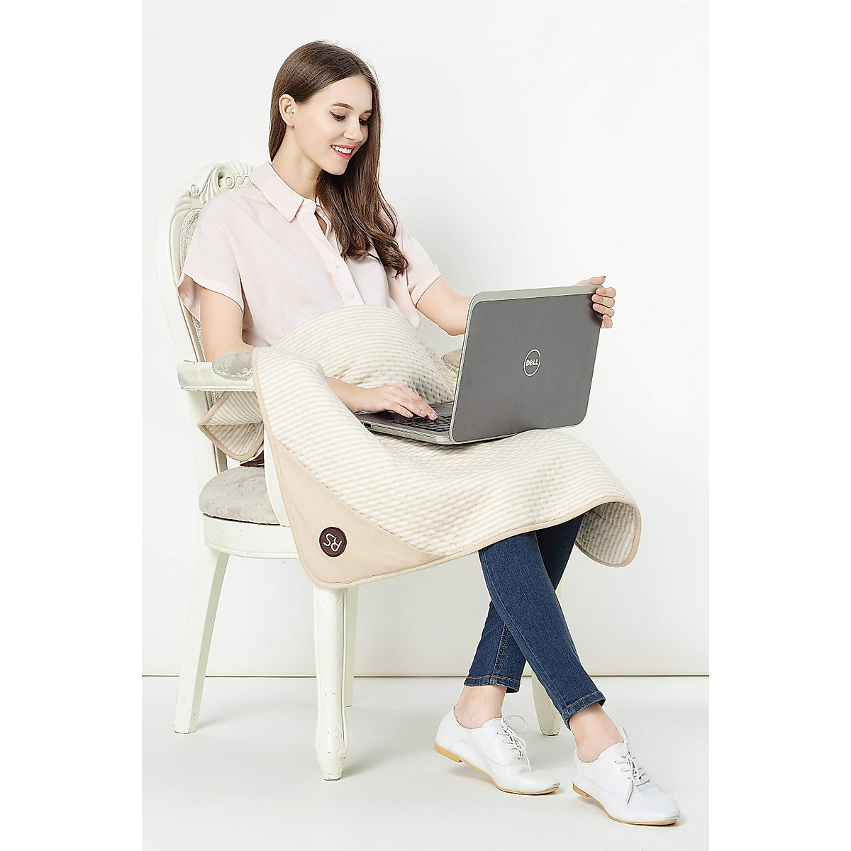 Radia Smart 5G Blocking, EMF Protection Baby Blanket, Pregnancy Belly Shielding, Organic Cotton, Cream, 35”x30