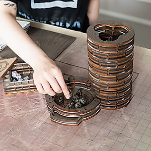 SMONEX Dice Tower Compatible with Dungeons and Dragons Board Games - Dice Tower Wood with 3 Removable Inserts - Perfect as D&D Accessories and Ideal for Other Board Games, RPG and Tabletop Games