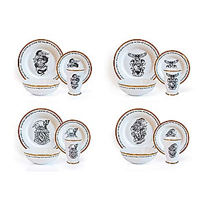 Harry Potter Hogwarts House Logos 16-Piece Ceramic Dinnerware Set