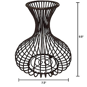 KOVOT Wine Cork Holder – Vase Shaped Cork Holder Cage – Solid Metal Construction – Rustic Décor – Wide Capacity – Hoard Memories – Wine Stopper Display for Wine Lovers – Dark Bronze
