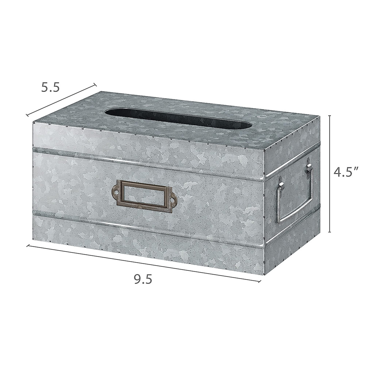 Barnyard Designs Rustic Galvanized Tissue Box Cover - Decorative Bathroom Facial Tissue Box Holder Farmhouse Country Decor (Rectangular)