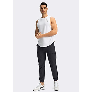 Pinkbomb Men's Hiking Cargo Pants with 7 Pockets Slim Fit Stretch Joggers Golf Cargo Work Pants for Men(Black,M)