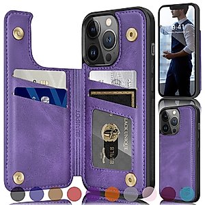 SUANPOT for iPhone 13 Pro Max Wallet case 6.7 5G with RFID Blocking Credit Card Holder,Flip Book PU Leather Phone case Shockproof Cover Cellphone Women Men for Apple 13 Promax case Wallet Purple