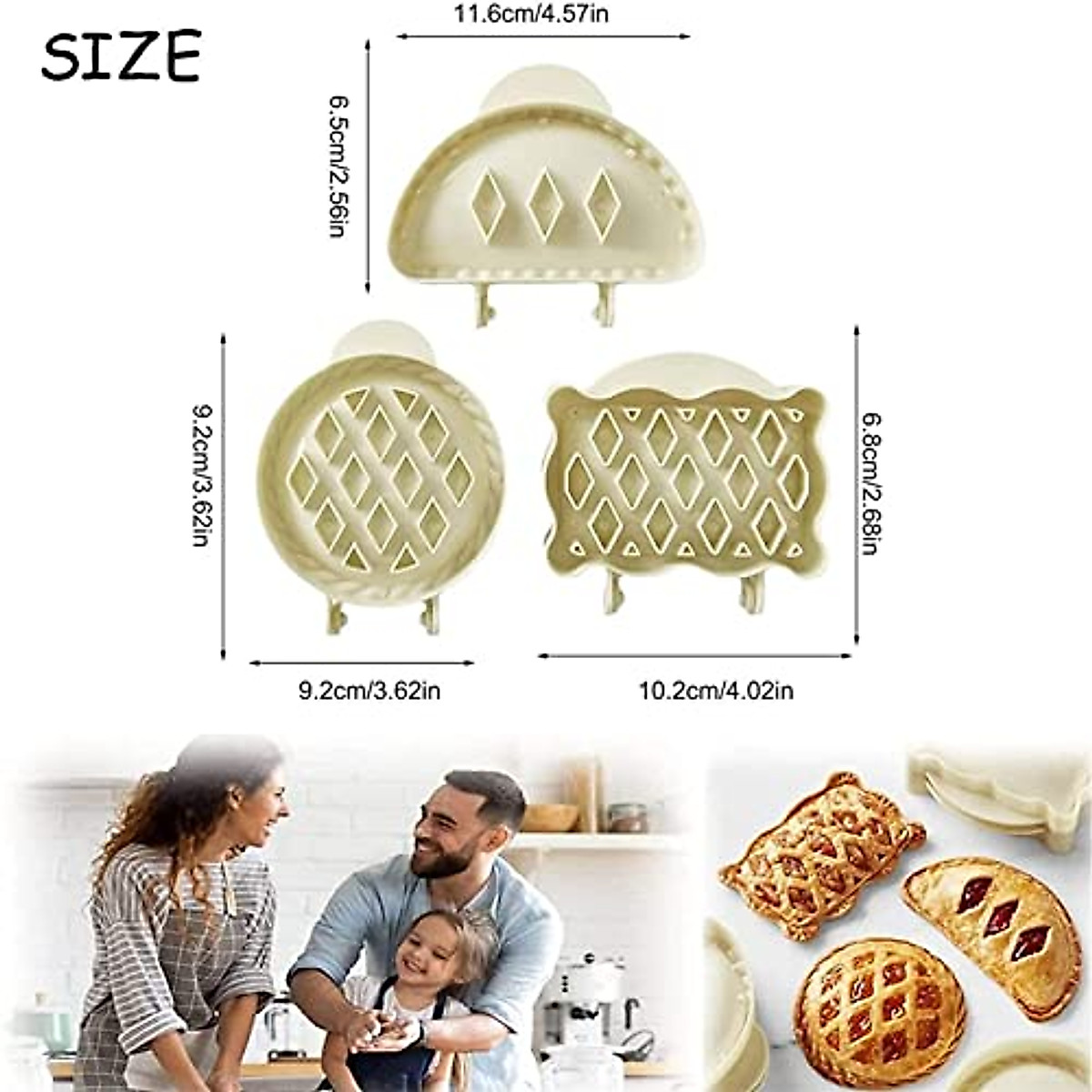 2022 Mini Hand Pie Mold, One-Click Fall Farm Pie Set, 3 Piece Fall Hand Pie Mold, Fruit Pie Apple Pie Halloween Christmas Dough Press Pie Mold