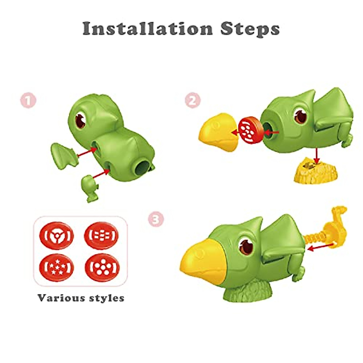 2 in 1 Dinosaur Playdough Toys, Creations Set of Dino Color Dough Toys, Parent-Child Interaction Game Playset for 3 4 5 6 Years Old Boys Girls Kids Birthday Yellow