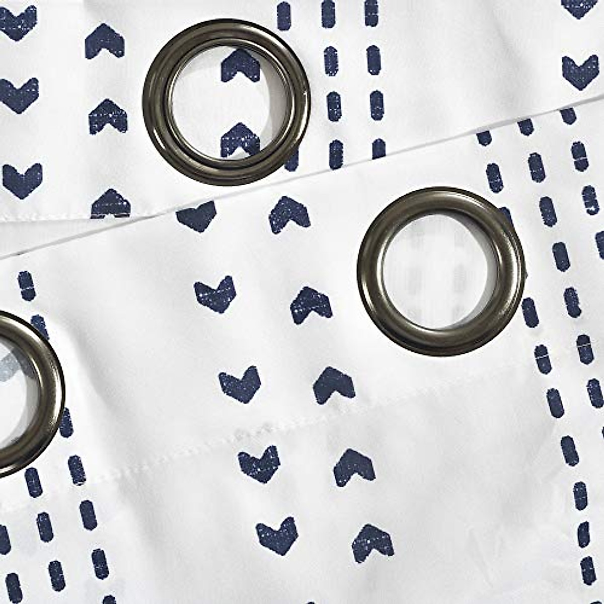 Lush Decor Hygge Stripe Window Curtain Panel Pair, 95" Long x 52" Wide, Navy & White