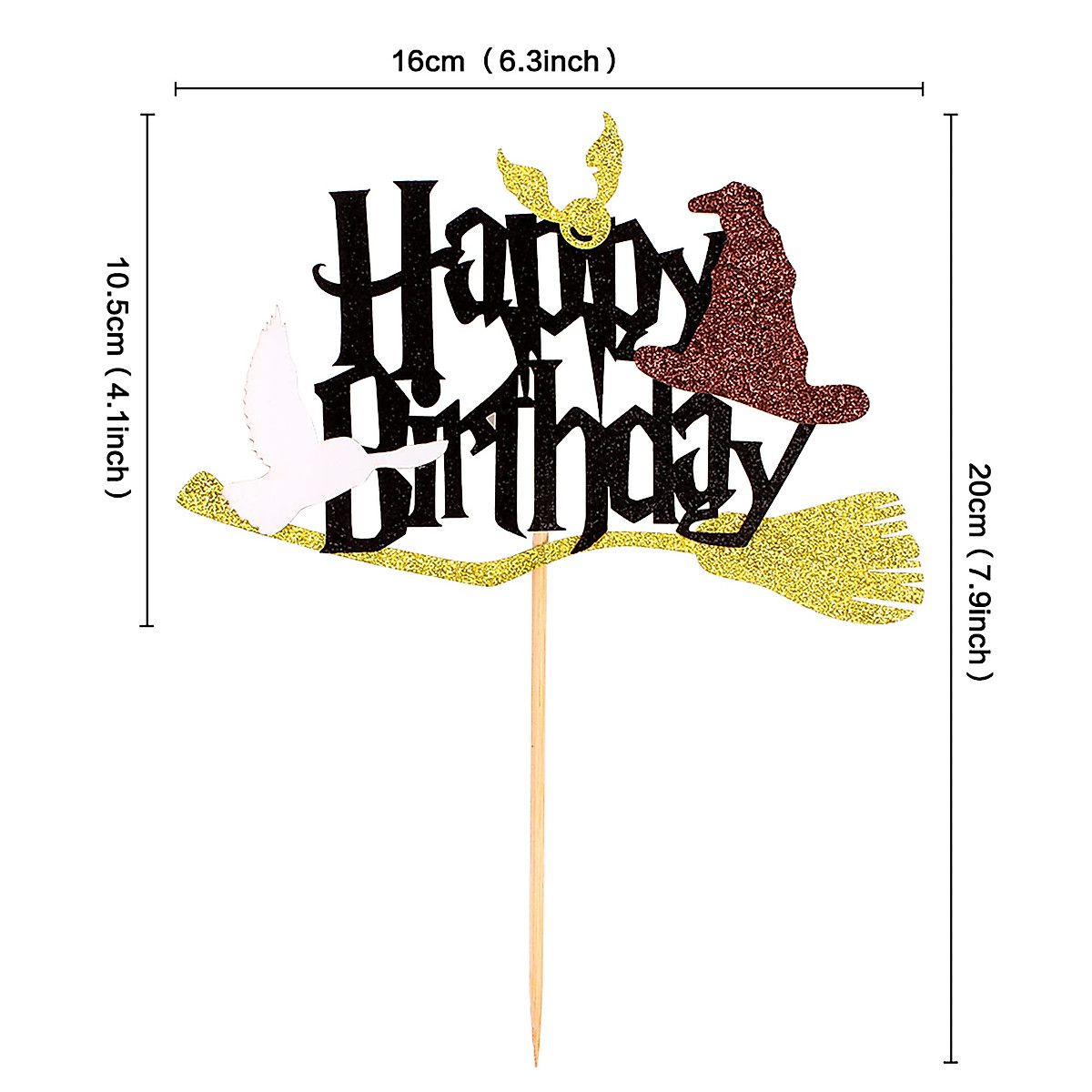 ZpiLkes Magical Wizard Inspired Cake Topper Magic Wizard Inspired Happy Birthday Party Cake Decoration Supplies for Birthday Party Decor Boy Girl Gifts