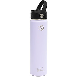 Yerbam 24oz Sports Flask Insulated Water Bottle One-Touch Open Chug Lid & Covered Straw Lid Wide Mouth Direct Drink Paracord Strap Dishwasher Safe Leakproof Sweat-Free BPA-Free (Light Periwinkle)
